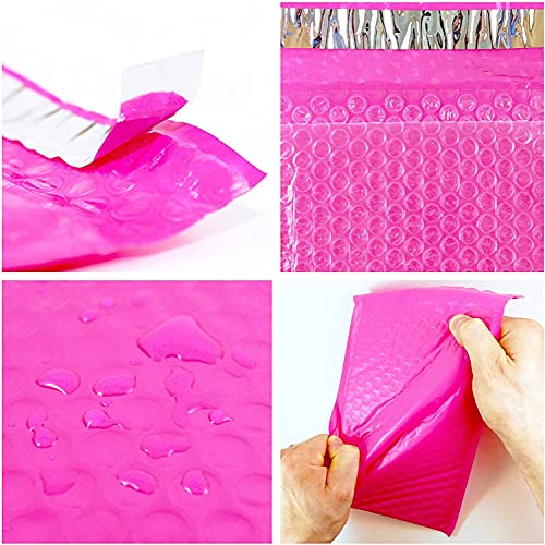 iMBAPrice 250-Pack #0 (6" x 10") Premium Hot Pink Color Self Seal Poly Bubble Mailers Padded Shipping Envelopes (Total 250 Bags)