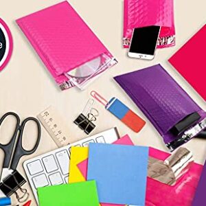 iMBAPrice 250-Pack #0 (6" x 10") Premium Hot Pink Color Self Seal Poly Bubble Mailers Padded Shipping Envelopes (Total 250 Bags)