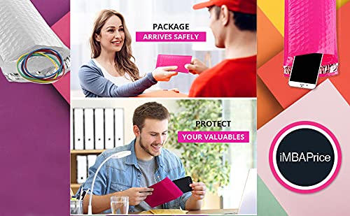 iMBAPrice 250-Pack #0 (6" x 10") Premium Hot Pink Color Self Seal Poly Bubble Mailers Padded Shipping Envelopes (Total 250 Bags)