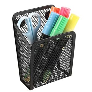 sanpaint magnetic pencil holder,mesh stainless steel pen basket, metal writing utensil storage organizer for whiteboard,blackboard,kitchen, locker, home, or office