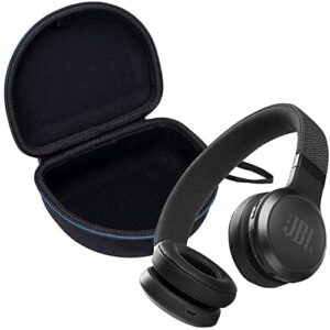 jbl live 460nc wireless on-ear noise-cancelling headphones bundle with carrying case (black)