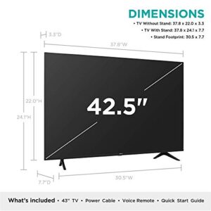 Hisense 43-Inch Class R6090G Roku 4K UHD Smart TV with Alexa Compatibility (43R6090G, 2020 Model)