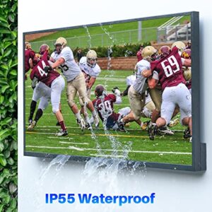 SYLVOX Outdoor TV, Waterproof 4K Smart TV, Supports Bluetooth Wi-Fi, Commercial Grade Equal Bezel LED TV, Suitable for Partial Sun Areas