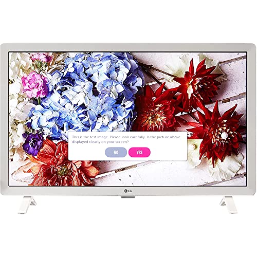 LG 24LM520S-WU 24 inch Class HD Smart TV and PC Monitor 23.6" Diagonal White Bundle with 2 YR CPS Enhanced Protection Pack