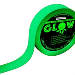 Best Glow in The Dark Tape 1 in x30 ft+10 Arrows+10 Stars -Bright, Long-Lasting Fluorescent Tape for Halloween,Outdoor, Night Decorations, Safety, Stairs, Theater