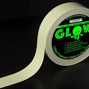 Best Glow in The Dark Tape 1 in x30 ft+10 Arrows+10 Stars -Bright, Long-Lasting Fluorescent Tape for Halloween,Outdoor, Night Decorations, Safety, Stairs, Theater