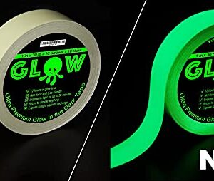 Best Glow in The Dark Tape 1 in x30 ft+10 Arrows+10 Stars -Bright, Long-Lasting Fluorescent Tape for Halloween,Outdoor, Night Decorations, Safety, Stairs, Theater