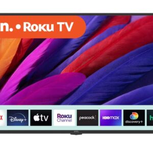 Onn 43-Inch Class 4K (2160P) Smart LED TV Compatible with Netflix, Disney+, YouTube, Apple TV, Compatible with Alexa and Google Assistant - 100012584 (Renewed)