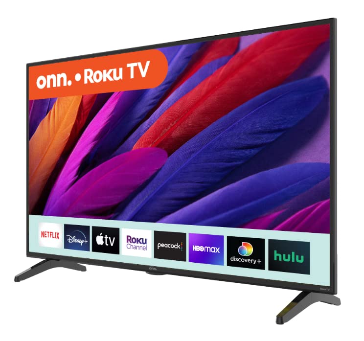 Onn 43-Inch Class 4K (2160P) Smart LED TV Compatible with Netflix, Disney+, YouTube, Apple TV, Compatible with Alexa and Google Assistant - 100012584 (Renewed)