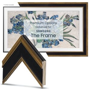 deco tv frames – antique gold & black smart frame compatible only with samsung the frame tv (65″, fits 2021-2023 frame tv)