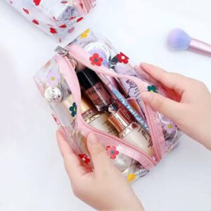 AngelReally cute pencil pouch,kawaii pencil case,clear PVC organizer for girls and adults,big capacity pencil bag with zipper(red)