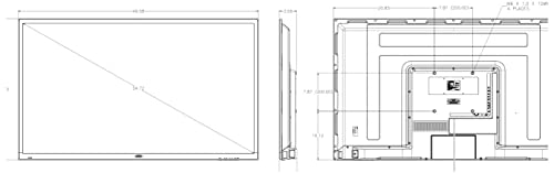 Jensen JE5515 Widescreen 55" 110V RV Wall Mount TV, 1920x1080 Full HD, High Performance Wide 16:9 LCD Panel, Brightness 200 cd/m2, Contrast Ratio 3000:1, 178° Viewing Angles, AC Power