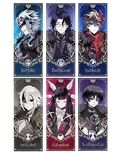 Genshin Impact Fatui Bookmark - Eleven Harbingers Collectible (Bookmark Set)