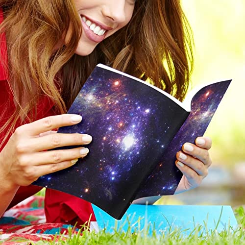 KUIFORTI Starry Sky Book Cover for Paperback,Book Protector Pouch with Purple Galaxy Boys Girls Back to School Textbook Jackets Adult Book Pouch Sleeve up to 9 * 11 Inch Office Supply