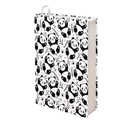 Dreaweet Cute Panda Book Sleeve Covers for Paperbacks, Decorative Book Holder Sox for Women Men, Washable Reusable Book Accessories, Easy to Install