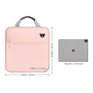 MoKo Zipper Binder, 3 Ring 2 inch Binder with Zipper,500 Sheet Capacity Multi-Pocket School Binder for Middle School, Handle and Shoulder Strap Included, Pink & Gray