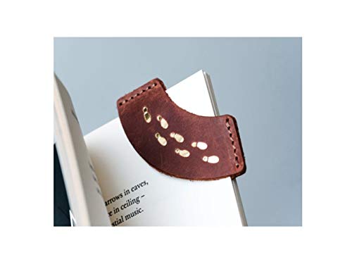 Leather Bookmark Handmade Genuine Leather Book Mark Page Corner Bookworm Gifts H4 Gold