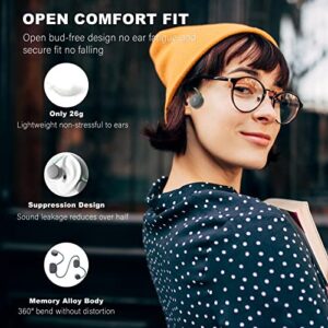 Bone Conduction Headphones with Noise Cancelling MIC for Clear Calls, IPX6 Waterproof Open-Ear Bluetooth Wireless Headset for Calling, Running, Bicycling, Hiking (Green)