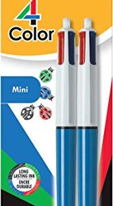 BIC 4-Color Mini Ballpoint Pen, Medium Point (1.0mm), Assorted Inks, 2-Count