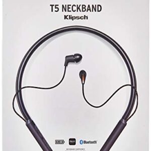 Klipsch T5 Neckband Headphones (Black), 5.9 x 5.9 x 0.4 Inches