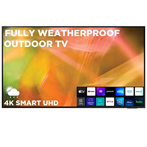 Outdoor TV Fully Weatherized 55" 4K UHD Weatherproof LED Television Samsung Components Tizen Smart Apps IP68