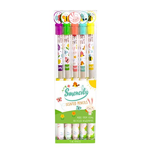 Spring Smencils - HB #2 Scented Pencils, 5 Count, Gifts for Kids, School Supplies, Classroom Rewards, Easter basket stuffers