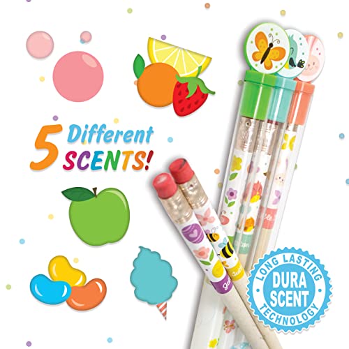 Spring Smencils - HB #2 Scented Pencils, 5 Count, Gifts for Kids, School Supplies, Classroom Rewards, Easter basket stuffers