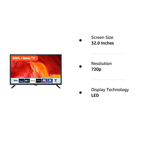 ONN 32-Inch Class HD (720P) LED Smart TV Compatible with Netflix, Disney+, YouTube, Apple TV, Alexa and Google Assistant - 100012589 (Renewed)