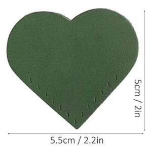 Leather Heart Bookmark Making Set, 2x2.2in Corner Page Book Marks for Reading Lover Cute Bookmarks Accessories Green Series