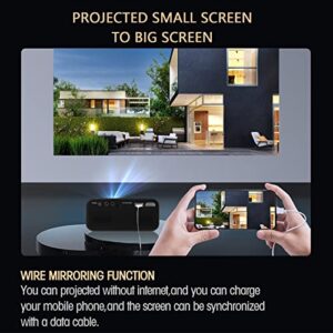 Projector, HD WiFi Projector 24 ANSI Home Video Projector Mini Home 16-100 inches Video Projector, Portable Multimedia Projector Compatible with USB Flash Drive/Computer/Camera/Smartphone (Black)