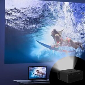 Projector, HD WiFi Projector 24 ANSI Home Video Projector Mini Home 16-100 inches Video Projector, Portable Multimedia Projector Compatible with USB Flash Drive/Computer/Camera/Smartphone (Black)