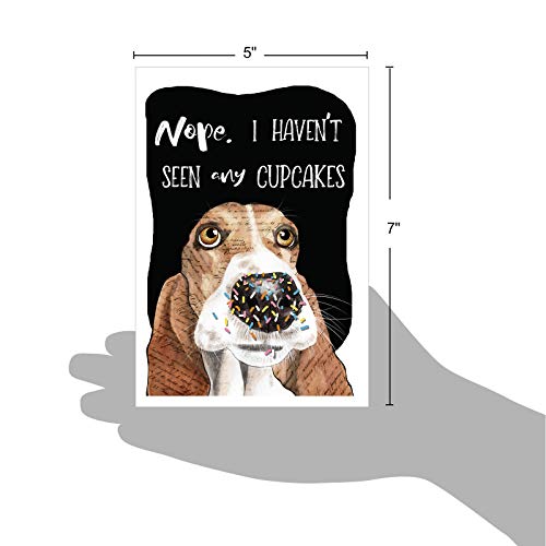 NobleWorks - 1 Funny Animal Birthday Card with Envelope - Cute Card for Birthdays - Dog Antics Sprinkle Nose C3639ABDG