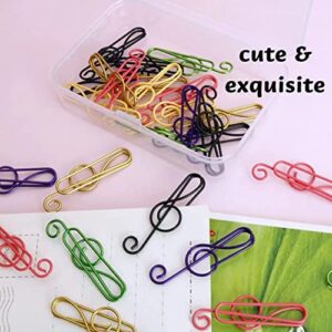 200Pcs Music Multicoloured Metal Paper Clips,Creative Musical Notes Style Cute Paper Clips,Bookmark Clips for Teachers,Students,Office,School File Organization,Durable and Rustproof,6 Colors,with Box.