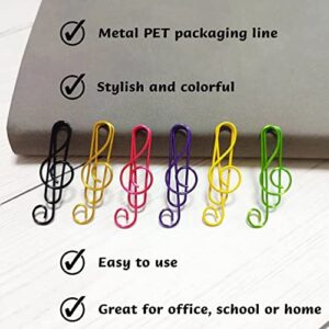 200Pcs Music Multicoloured Metal Paper Clips,Creative Musical Notes Style Cute Paper Clips,Bookmark Clips for Teachers,Students,Office,School File Organization,Durable and Rustproof,6 Colors,with Box.