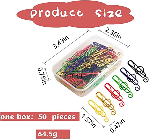 200Pcs Music Multicoloured Metal Paper Clips,Creative Musical Notes Style Cute Paper Clips,Bookmark Clips for Teachers,Students,Office,School File Organization,Durable and Rustproof,6 Colors,with Box.