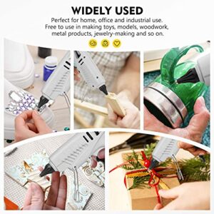 Magicfly 60/100W Hot Glue Gun Full Size with Carry Bag and 15 Pcs Hot Glue Sticks (0.43X5.9inch), Dual Power High Temp Melt Glue Gun Kit for DIY Arts Craft Projects, Home Quick Repairs, Gray