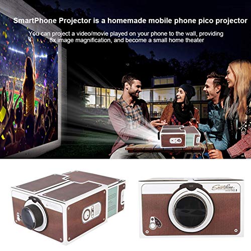 Second-Generation Mini DIY Portable Smart Mobile Phone ProjectorHome Cinema Portable Movie Projector for Indoor Outdoor Install Projection Lens to Use