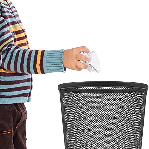 Zuvo Circular Mesh Waste Paper Bin, Lightweight Waste Basket Garbage Can, Metal Trash Bin Ideal for Kitchen Home Office Dorm Room Living Room Desk Bedroom (1)