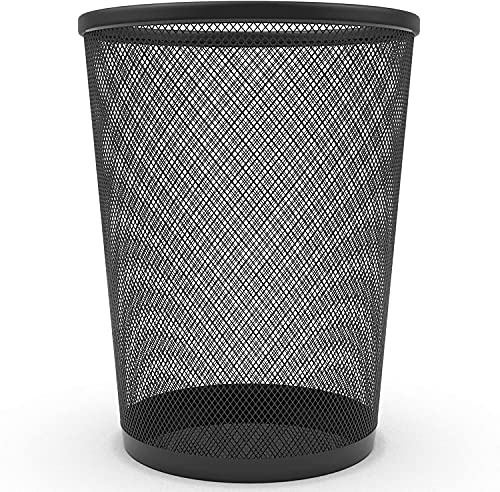 Zuvo Circular Mesh Waste Paper Bin, Lightweight Waste Basket Garbage Can, Metal Trash Bin Ideal for Kitchen Home Office Dorm Room Living Room Desk Bedroom (1)