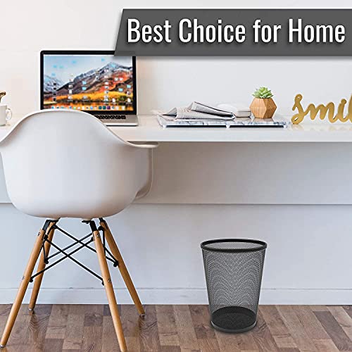 Zuvo Circular Mesh Waste Paper Bin, Lightweight Waste Basket Garbage Can, Metal Trash Bin Ideal for Kitchen Home Office Dorm Room Living Room Desk Bedroom (1)