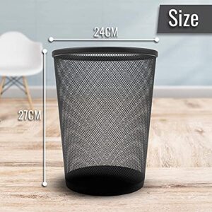 Zuvo Circular Mesh Waste Paper Bin, Lightweight Waste Basket Garbage Can, Metal Trash Bin Ideal for Kitchen Home Office Dorm Room Living Room Desk Bedroom (1)