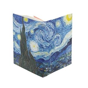 yexiatodo van gogh starry night book sleeve for textbook kawaii dogs pets anti-scratch no glue section washable reusability polyester book covers decorate hardcover