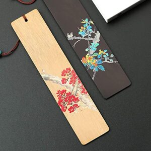 RIOMAN Bookmarks Metal Bookmark Bookmark Sprout Bookmarks Bookmark Handmade Wooden Bookmark，Classic Painted Bookmark Set，, is A Unique Gift for Teachers, Students (Color : B)