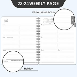 Planner 2023-2024 - Jul.2023 - Jun.2024, 8" × 10", Academic Planner 2023-2024, Weekly & Monthly Planner 2023-2024, Classic Black, Twin-Wire Binding, Perfect Life Assistant