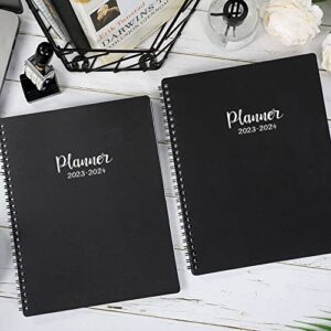 Planner 2023-2024 - Jul.2023 - Jun.2024, 8" × 10", Academic Planner 2023-2024, Weekly & Monthly Planner 2023-2024, Classic Black, Twin-Wire Binding, Perfect Life Assistant