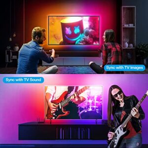 Loycco Immersion TV LED Backlights, Screen and Music Sync, HDMI 2.0 Sync Box Included, RGBIC Ambient Wi-Fi TV Backlights for 55-65 Inch TVs PC, Compatible with Alexa & Google Assistant, App Control