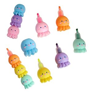 mbvbn 6 pcs colorful octopus shaped highlighter, pastel highlighter set cute silicone octopus highlighter pens for adults kids students writing graffiti school office supplies