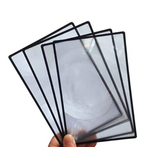 4pcs page magnifier for reading, 3x magnifying lens sheet/bookmark flat magnifier lenses lay on page, magnifying fine print, flexible lens, by hymaome