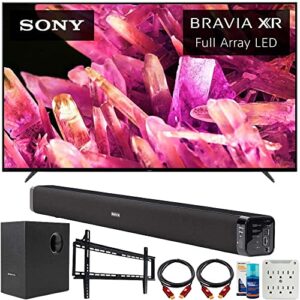 sony xr55x90k bravia xr 55″ x90k 4k hdr full array led smart tv (2022 model) bundle with deco gear home theater soundbar with subwoofer, wall mount accessory kit, 6ft 4k hdmi 2.0 cables and more