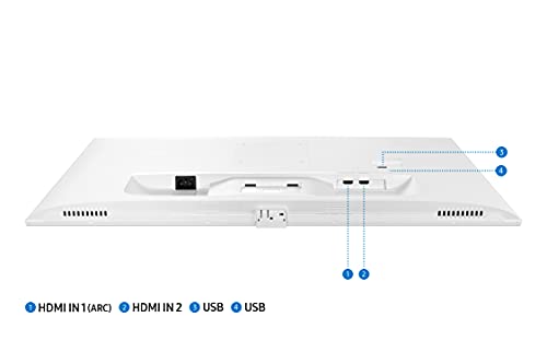 SAMSUNG 27" M50B Series FHD Smart Monitor w/Streaming TV, 4ms, 60Hz, HDMI, HDR10, Watch Netflix, YouTube and More, Slimfit Camera, IoT Hub, Mobile Connectivity, 2022, LS27BM501ENXZA, White